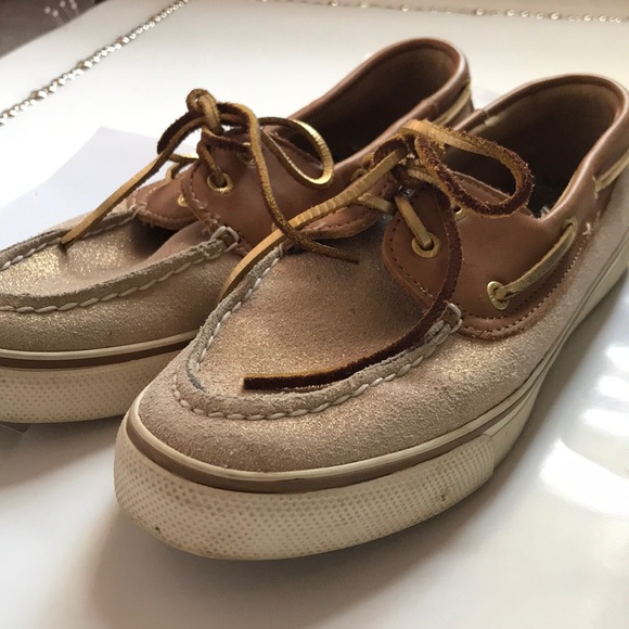 Sperry | Shoes | Sperry Topsider Tan With Subtle Gold Sparkle | Poshmark